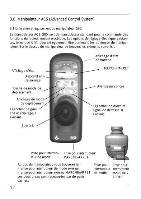 3.0 Manipulateur ACS (Advanced Control System) - Invacare