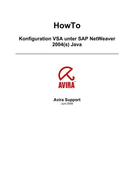 Konfiguration VSA unter SAP Netweaver 2004(s) Java