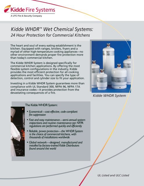 Kidde WHDRâ ¢ Wet Chemical Systems: