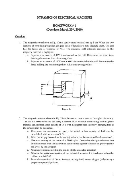 DYNAMICS OF ELECTRICAL MACHINES