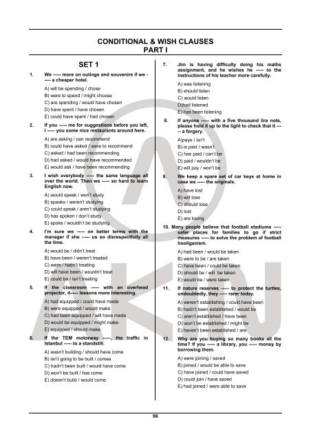CONDITIONAL & WISH CLAUSES PART I SET 1 - KPDS.org