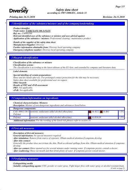 Safety data sheet - Diversey
