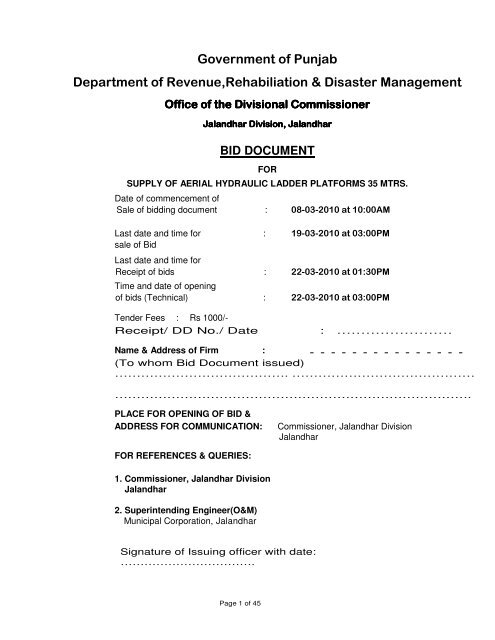 bid document - Municipal Corporation Jalandhar