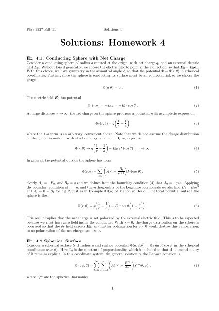 HW4 solutions - Itai Cohen Group