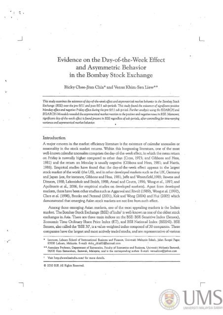 Evidence On The Day of the Week Effect And Asymmetric UMS evidence-on-the-day-of-the-week-effect-and-asymmetric-ums
