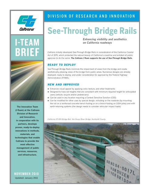 See-Through Bridge Rails - Caltrans
