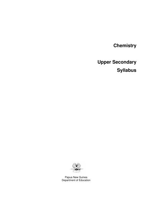 Chemistry Upper Secondary Syllabus - Department of Education