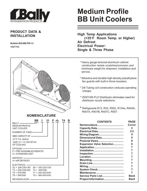 BB Air PDI - Bally Refrigerated Boxes, Inc.