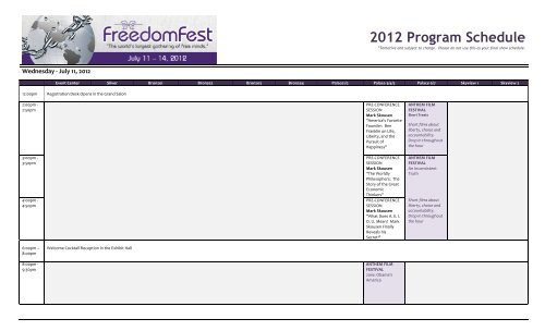 2012 Program Schedule - Freedom Fest