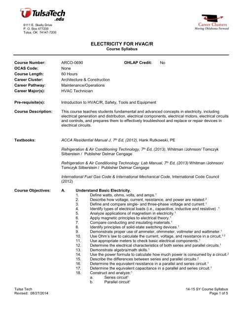 Electricity for HVAC/R - Tulsa Technology Center