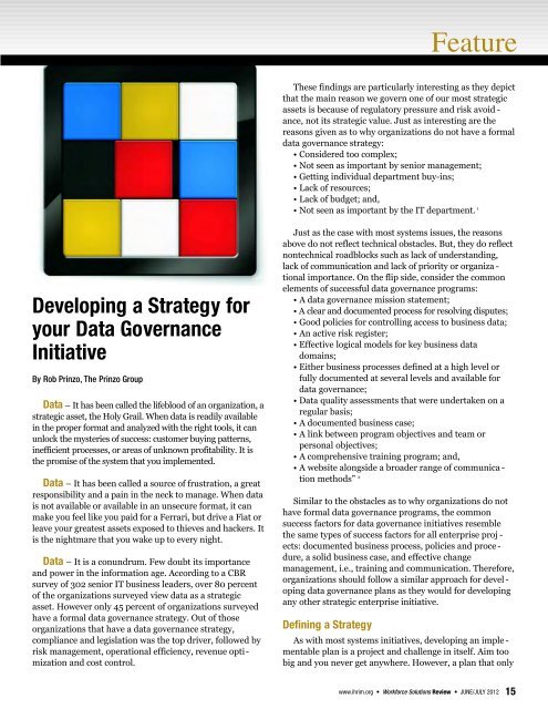 Developing a Strategy for Your Data Governance Initiative