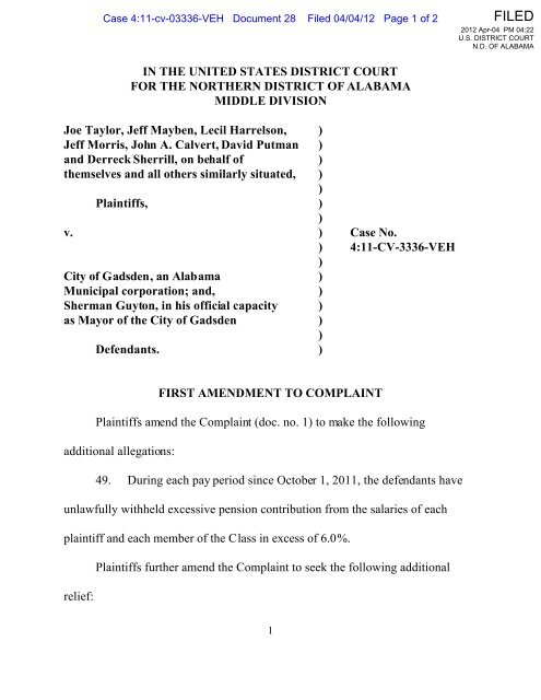 Amendment to complaint - Laura and John Arnold Foundation