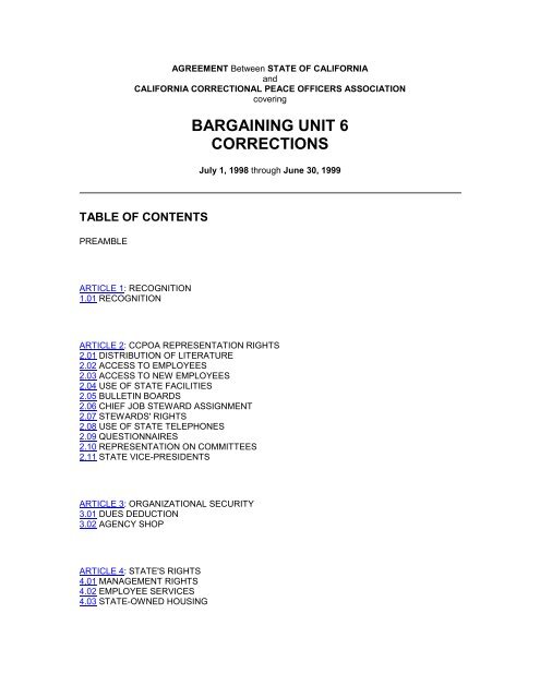 BARGAINING UNIT 6 CORRECTIONS - California Correctional ...