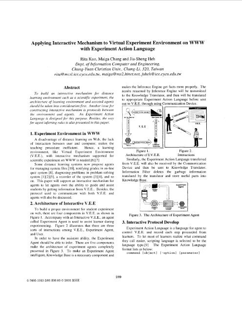 Applying interactive mechanism to virtual ... - Dr. Maiga Chang