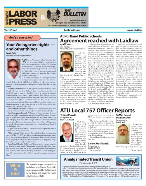 January - Amalgamated Transit Union -Local 757