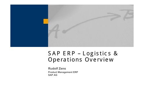 SAP ERP – Logistics & Operations Overview
