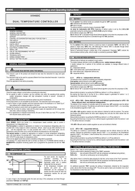 dIXEL Installing and Operating Instructions XR460C ... - Acr-asia.com