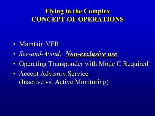 Flying in the Complex