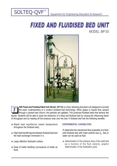FIXED AND FLUIDISED BED UNIT - Solution Engineering