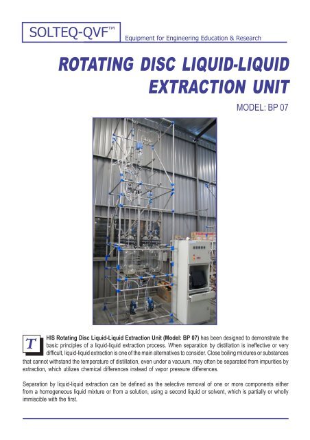 rotating disc liquid-liquid extraction unit - Solution Engineering