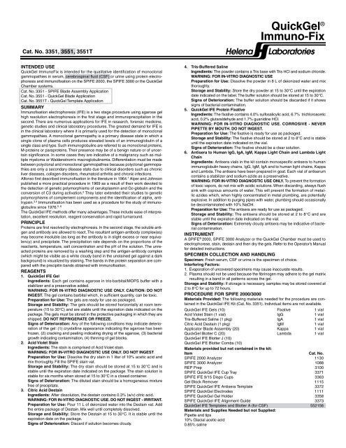 QuickGel® Immuno-Fix - Helena