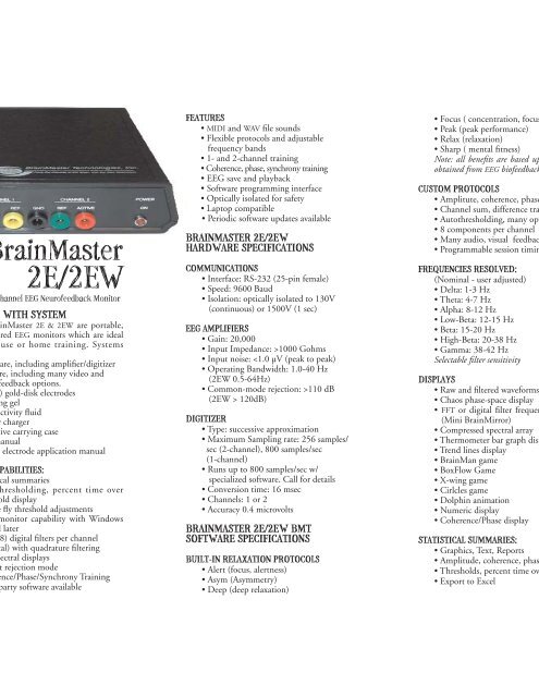 2E/2EW - BrainMaster Technologies