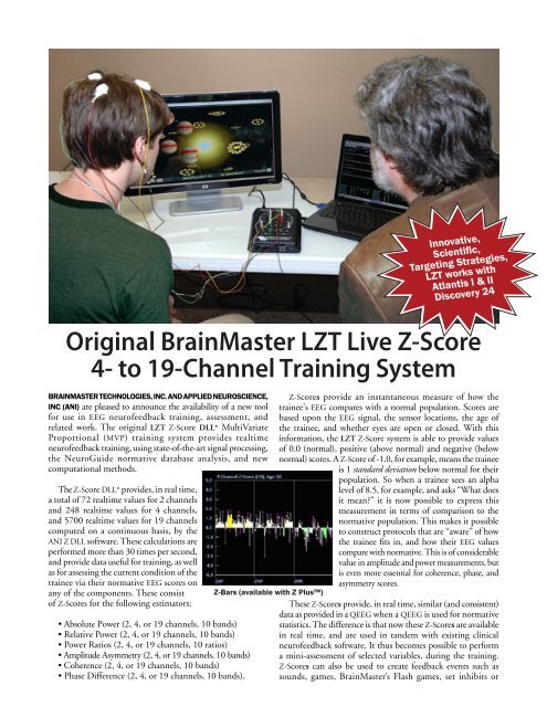 Original BrainMaster LZT Live Z-Score 4- to 19-Channel Training ...