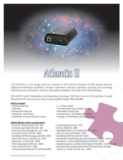 Atlantis II - BrainMaster Technologies