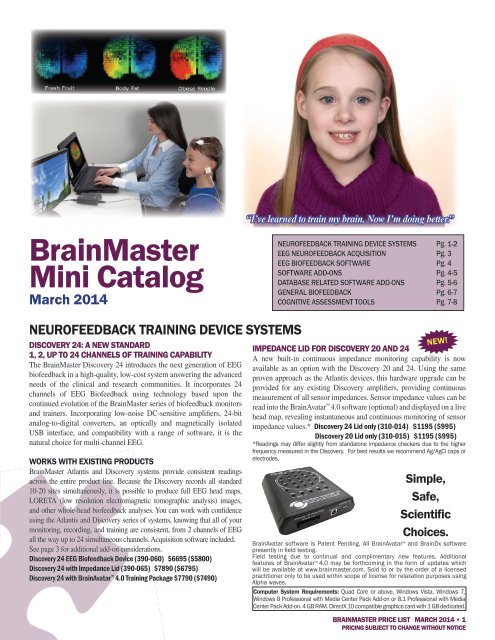 BrainMaster Mini Catalog - BrainMaster Technologies