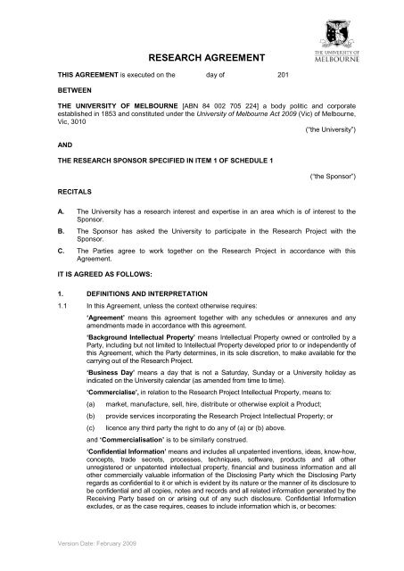 Market Research Agreement Template