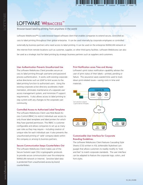 LOFTWARE WEBACCESS - Loftware Inc.