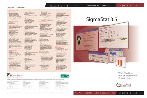 BroschÃ¼re SigmaStat 3.5 - Systat Software GmbH