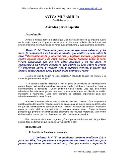 Avivados por el Espíritu de Dios - Alcance Izcalli