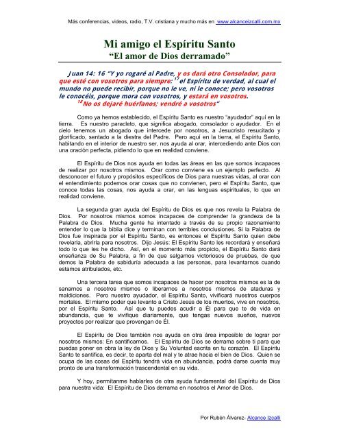 Mi amigo el Espíritu Santo - Alcance Izcalli