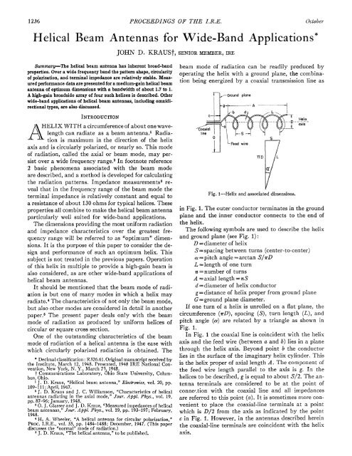 Helical Beam Antennas for Wide-Band Applications * - IEEE Xplore