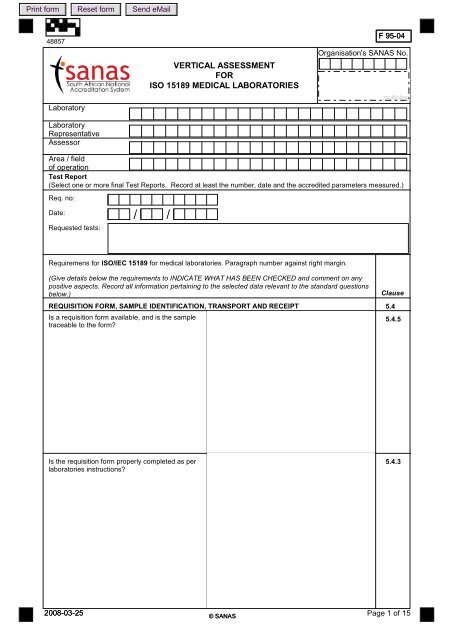vertical assessment for iso 15189 medical laboratories - Sanas