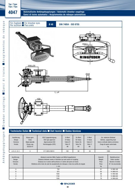 AnhÃ¤ngekupplungen Drawbar couplings Ganci di traino ... - Ringfeder