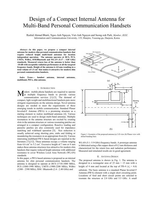 Design of a Compact Internal Antenna for Multi-Band Personal ...