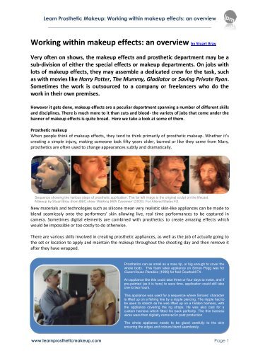 8 free Magazines from LEARNPROSTHETICMAKEUP.COM