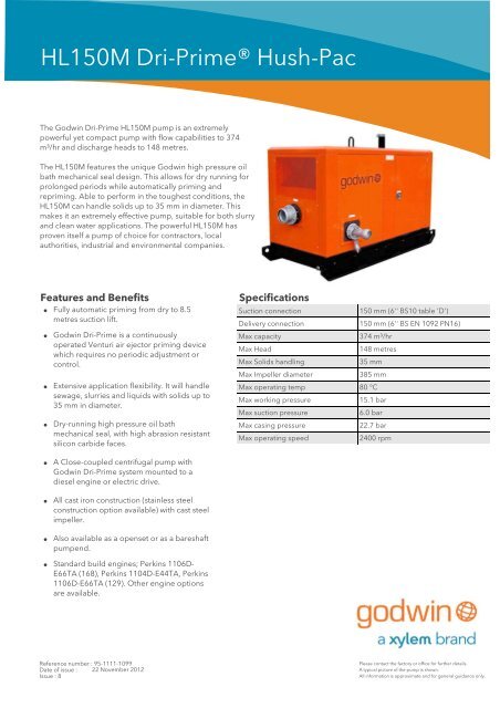HL150M Dri-PrimeÃ‚Â® Hush-Pac - Godwin Pumps
