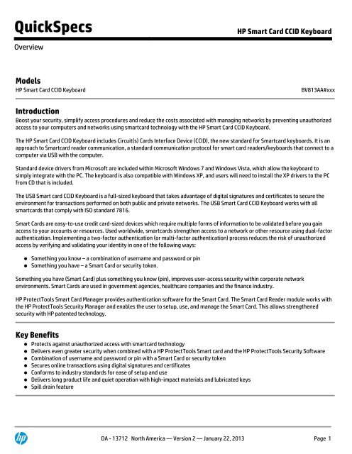 HP Smart Card CCID Keyboard
