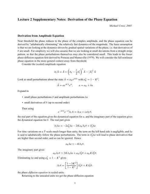 Derivation of the Phase Equation