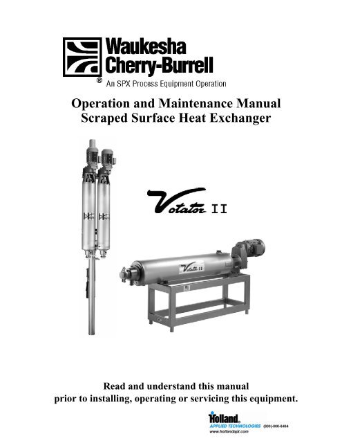 Votator 6 X 72 Maintenance Manual - Holland Applied Technologies