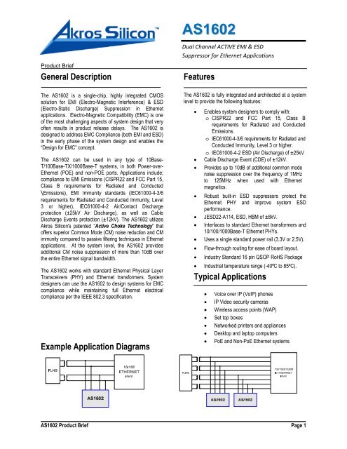 AS1602 - Akros Silicon