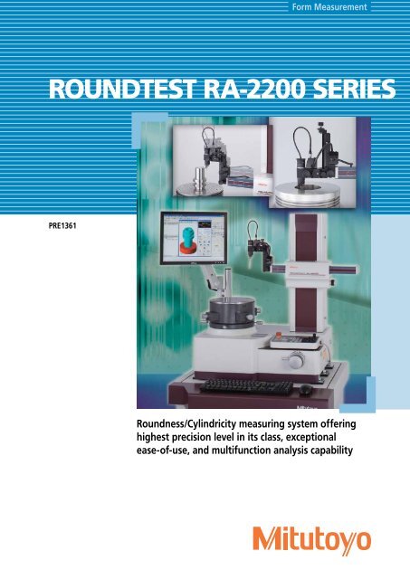 ROUNDTEST RA-2200 SERIES - Mitutoyo Scandinavia AB