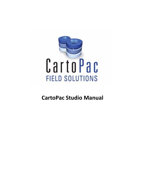 CartoPac Studio Manual