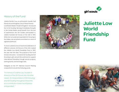 Juliette Low World Friendship Fund Girl Scouts Of The Usa