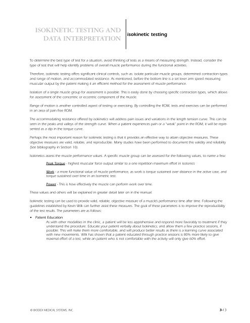 Isokinetic Testing - Biodex