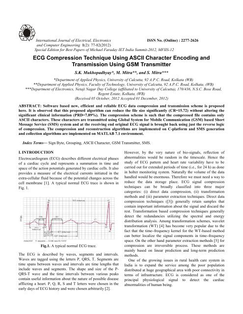 Ecg Compression Technique Using Ascii Character Encoding And