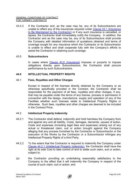 GENERAL CONDITIONS OF CON